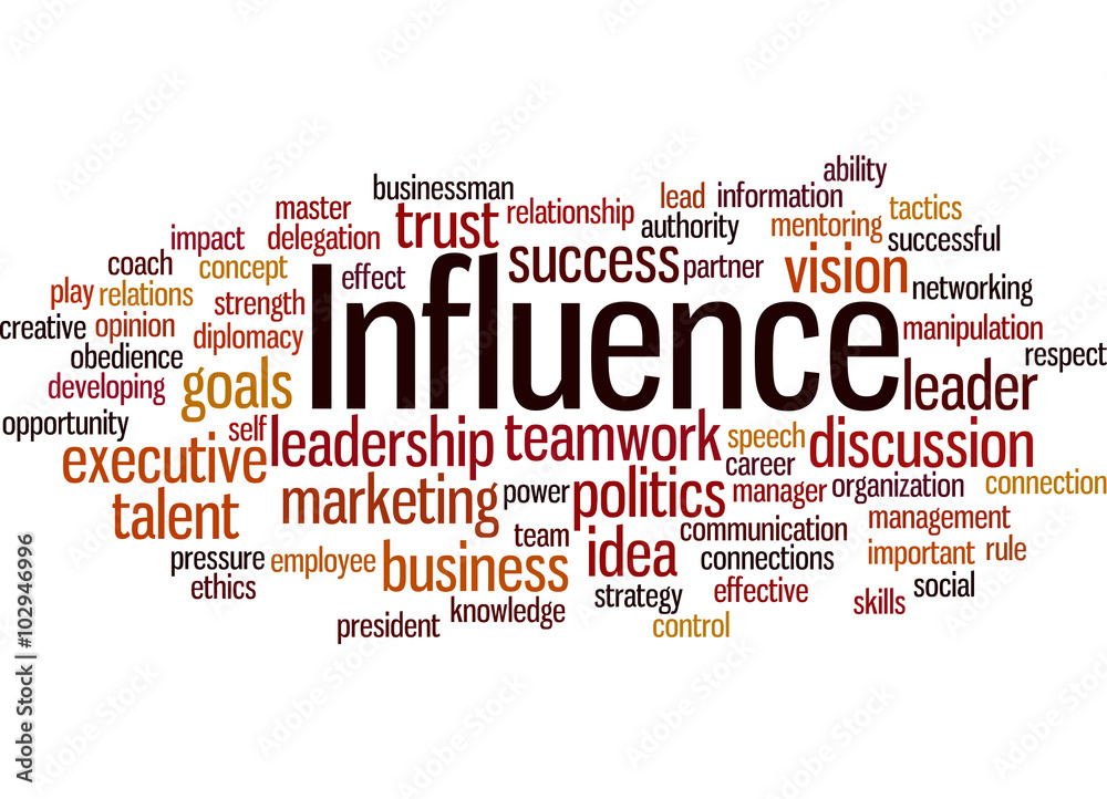 Illustration Stock Influence, word cloud concept 7 | Adobe Stock