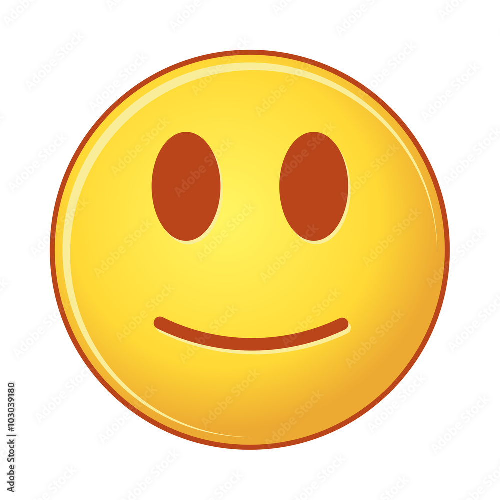 Smiling emoticon, vector illustration of emoji Stock Vector | Adobe Stock