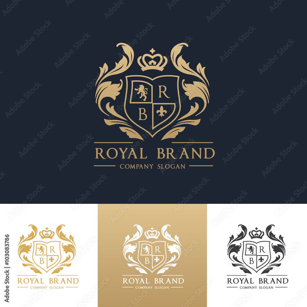 Luxury royal crest logo template design for hotel and fashion brand ...