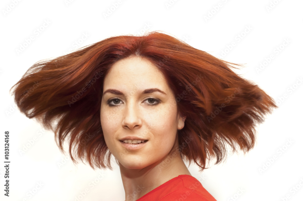 Beautiful Haired Woman Shaking Her Hair Stock Photo | Adobe Stock