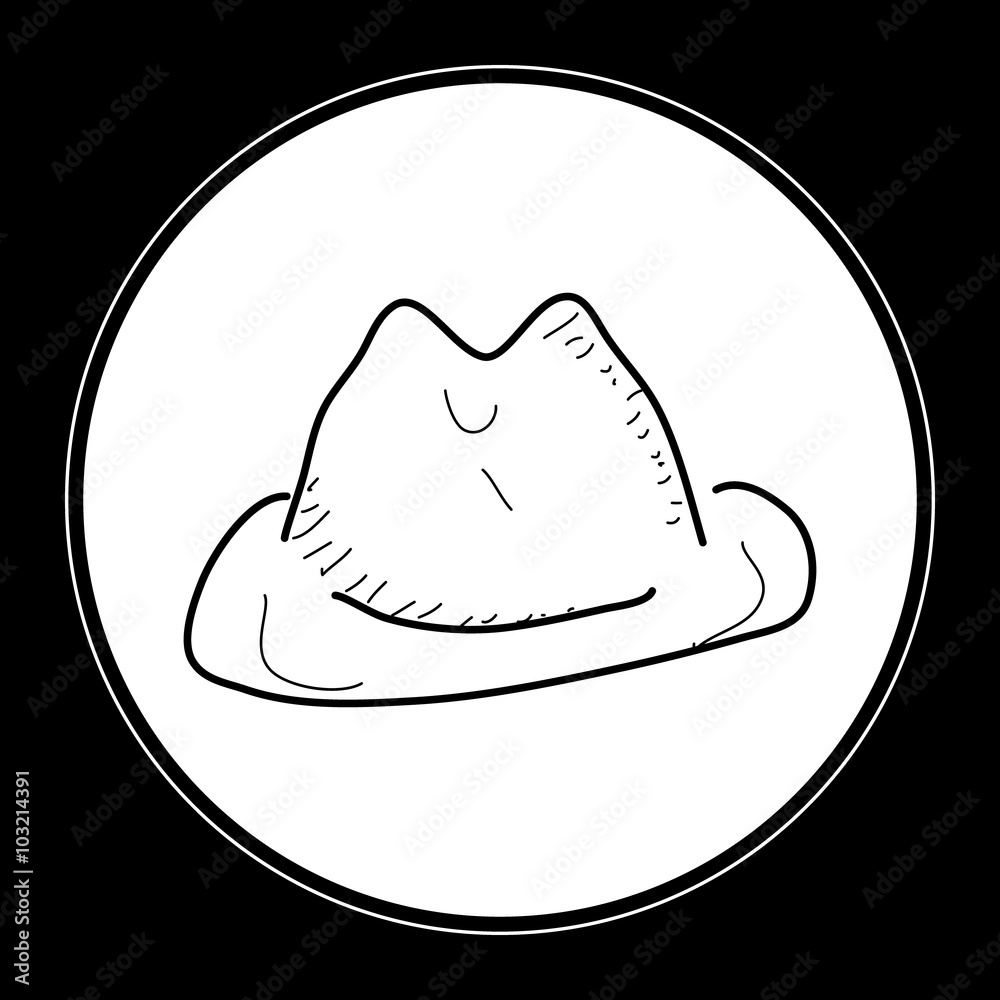 Simple doodle of a cowboy hat Stock Vector | Adobe Stock