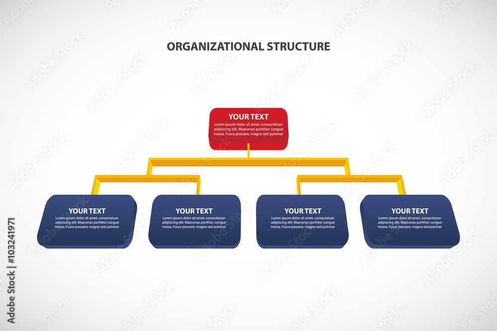 Organizational Structure Corporate Hierarchy Vector Infographic Template Stock Vector