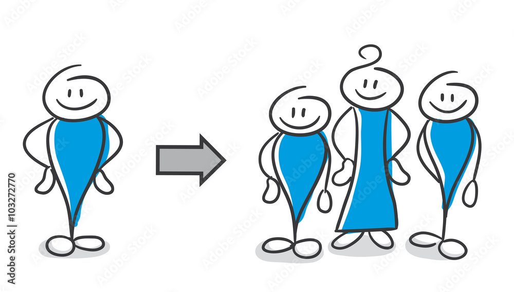 Stock-Vektorgrafik „Stick Figure Series Blue“ | Adobe Stock