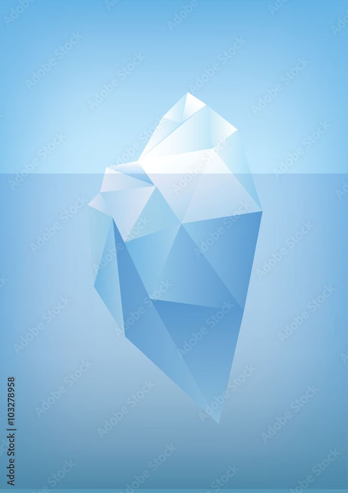 tip of the iceberg illustration -low poly /polygon graphic Stock Vector ...