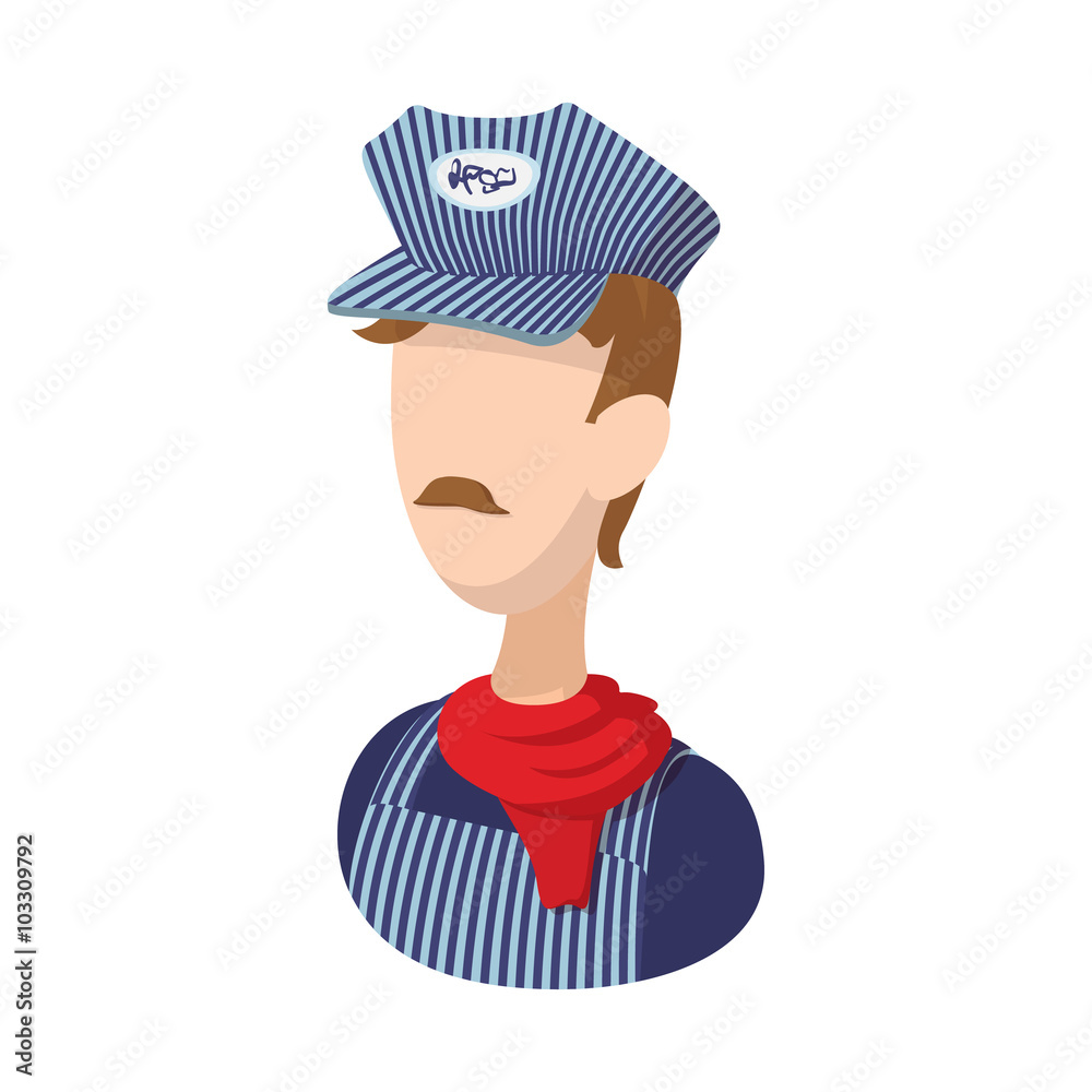 Train conductor cartoon icon Stock Vector | Adobe Stock