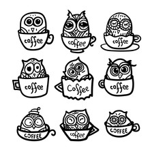 Owl Coffee Poster Free Stock Photo - Public Domain Pictures