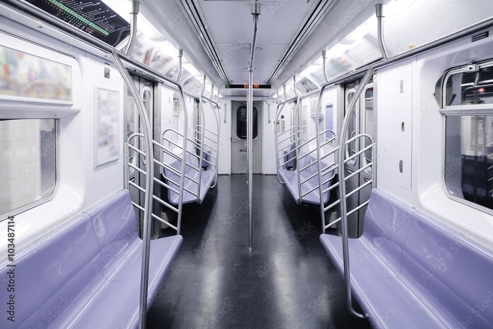 New York Subway Train empty , clean and clam Stock Photo | Adobe Stock