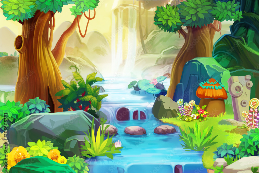 Creative Illustration and Innovative Art: Going Upstream. Realistic ...