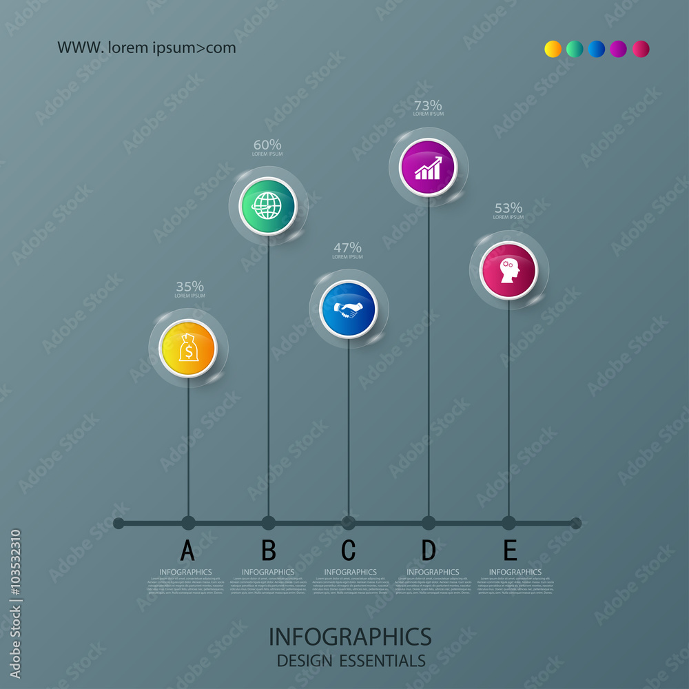 Vector Elements of Infographic Line graph template Stock Vector | Adobe ...