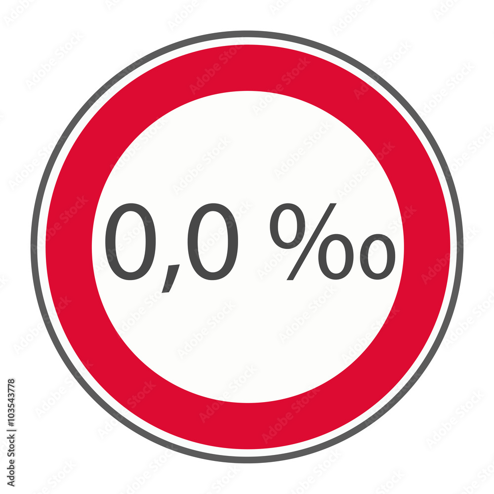 Schild 0,0 Promille - Stock - GamesAgeddon