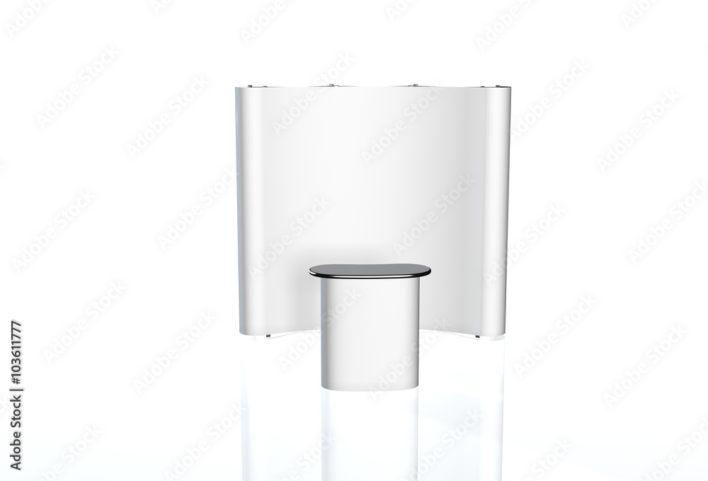 Trade exhibition stand, Exhibition Stand round, 3D rendering vis Stock ...