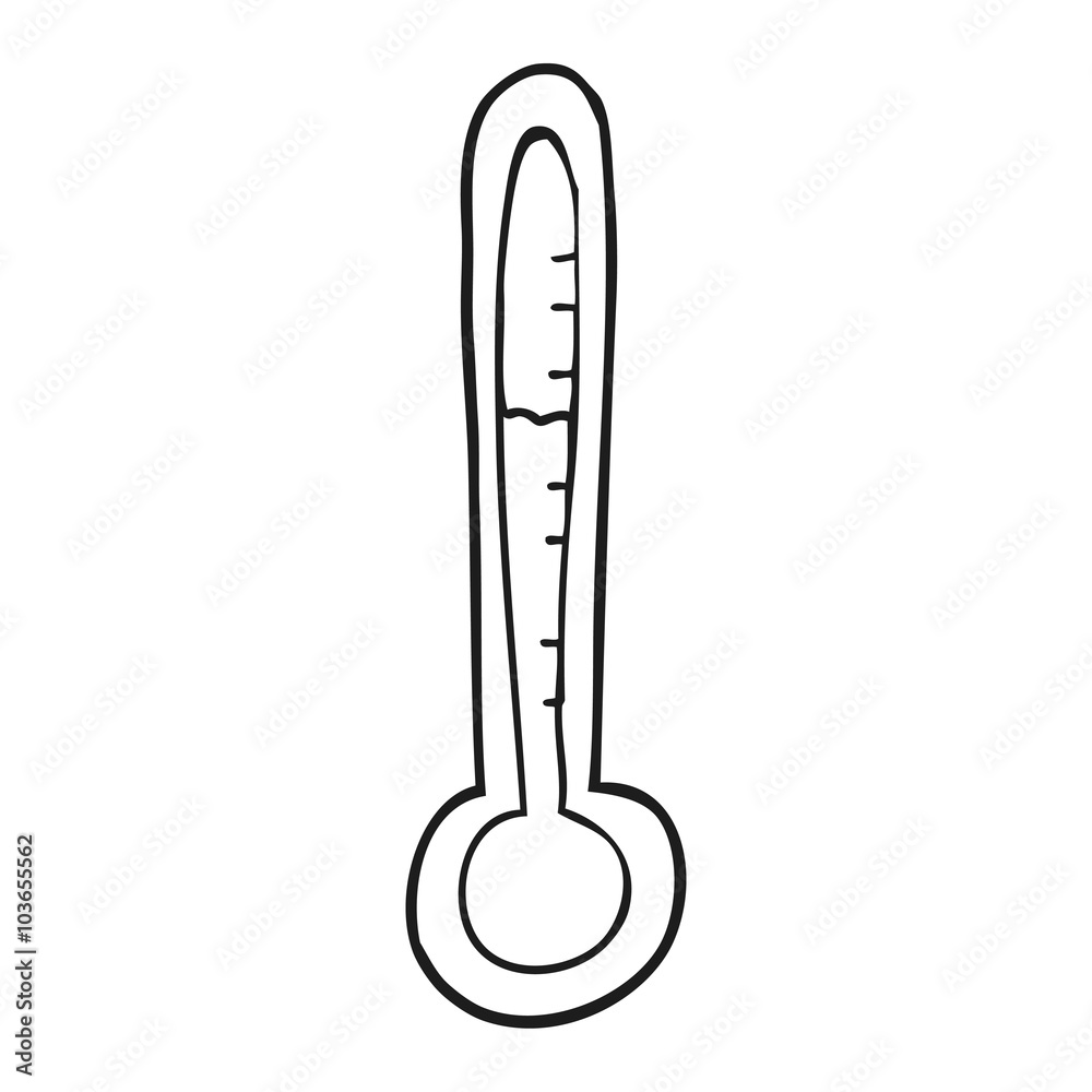 black and white cartoon temperature gauge Stock Vector | Adobe Stock