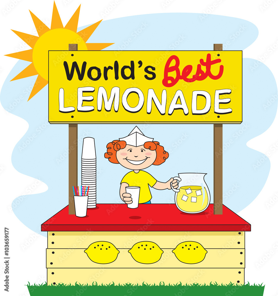 Lemonade Stand cartoon Stock Vector | Adobe Stock