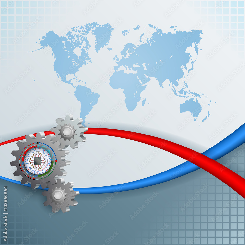 Abstract computer graphic for industry/technology with computer ...