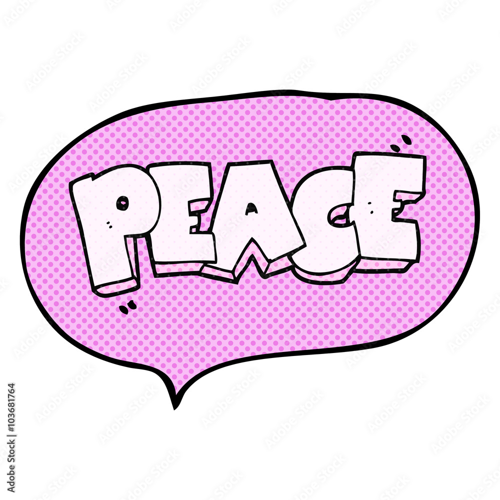comic book speech bubble cartoon word peace Stock Vector | Adobe Stock