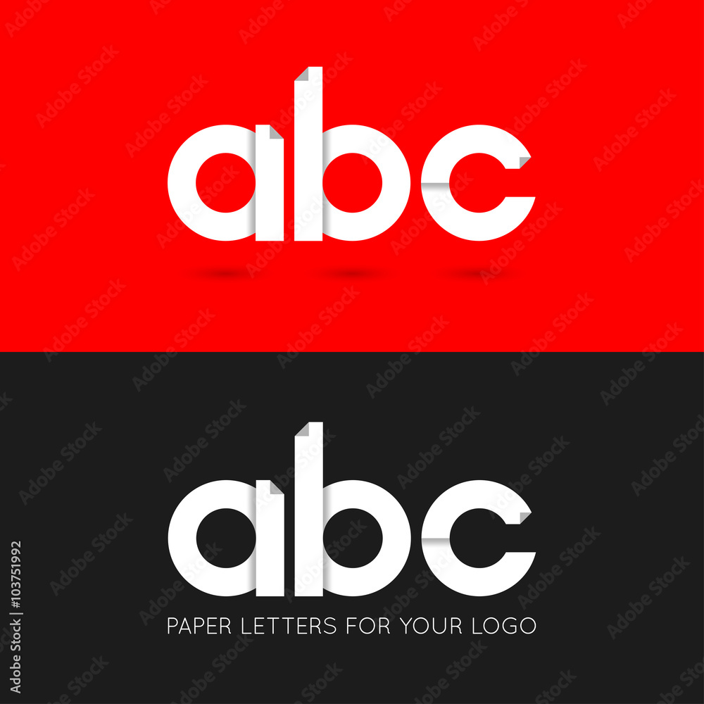 letter A B C logo paper set background Stock Vector | Adobe Stock