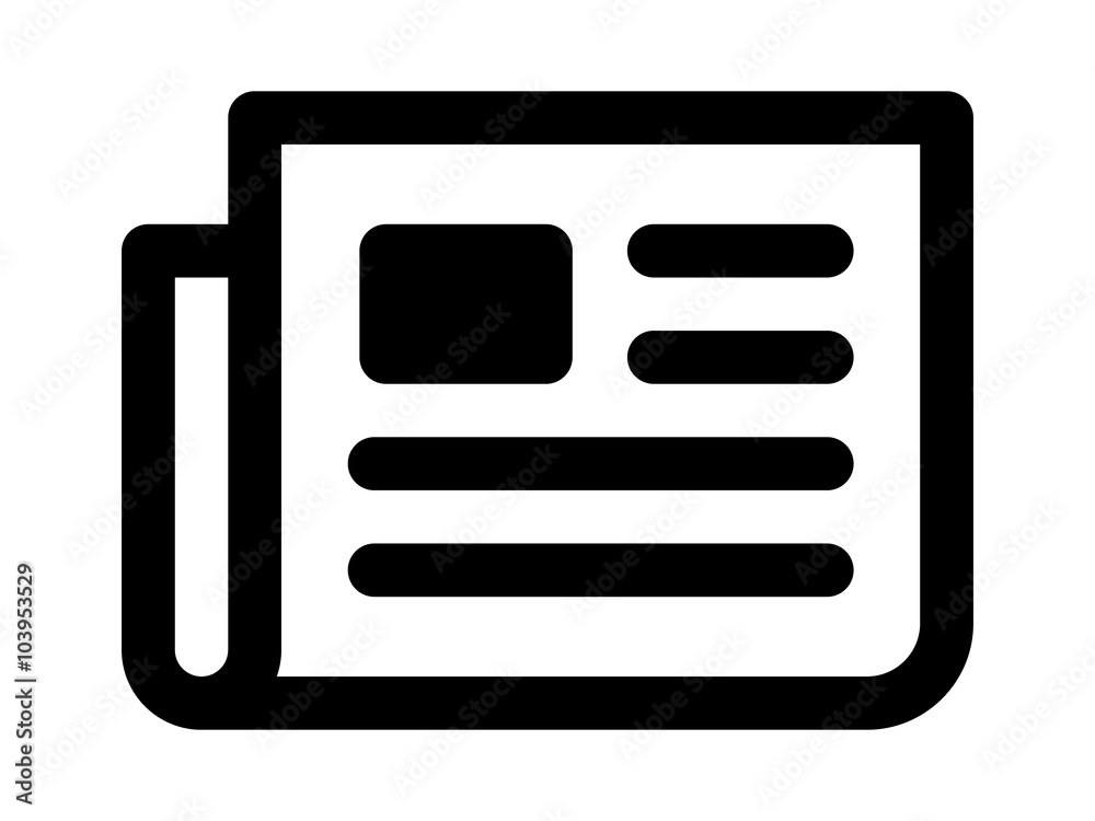 Newspaper breaking news line art icon for apps and websites Stock ...