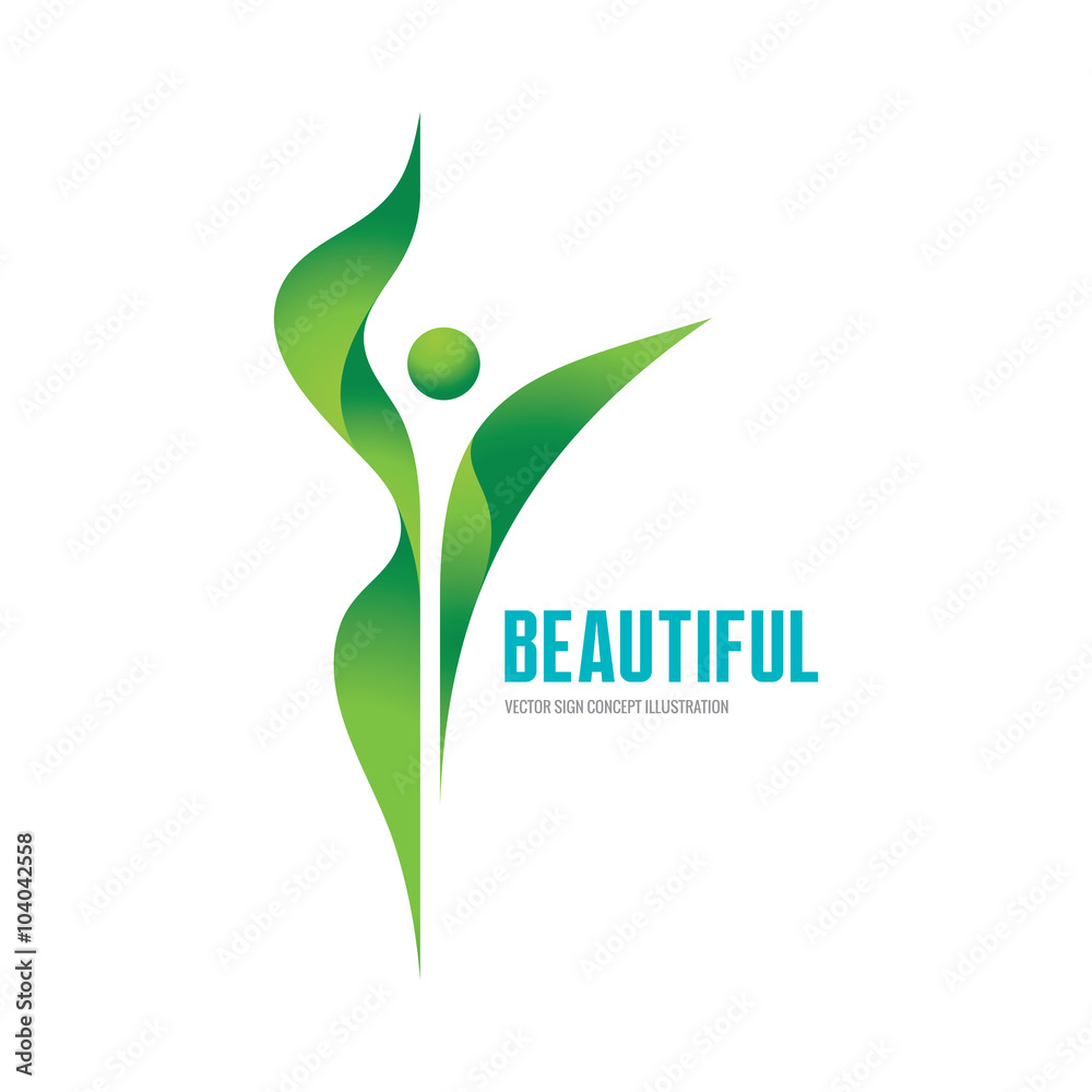 Beatiful - vector logo concept illustration. Health logo. Healthy logo ...