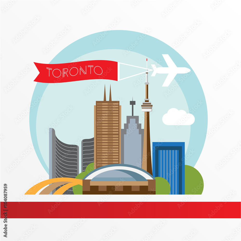 Toronto detailed silhouette. Trendy vector illustration, flat style ...