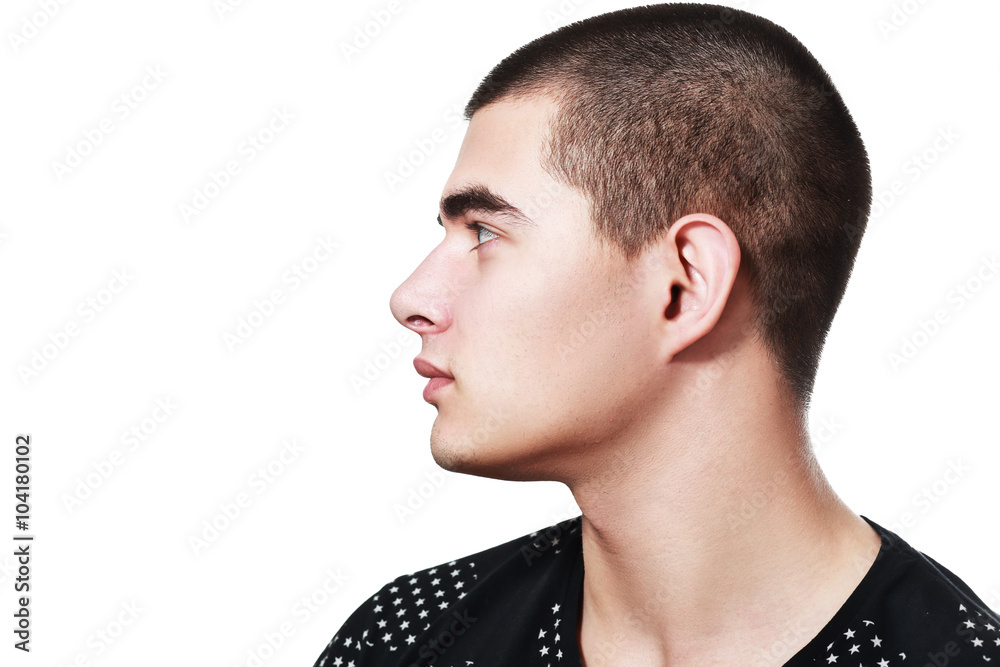 Side view of a handsome Stock Photo | Adobe Stock