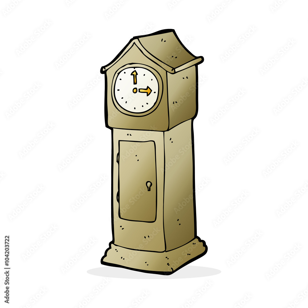 cartoon grandfather clock Stock Vector | Adobe Stock