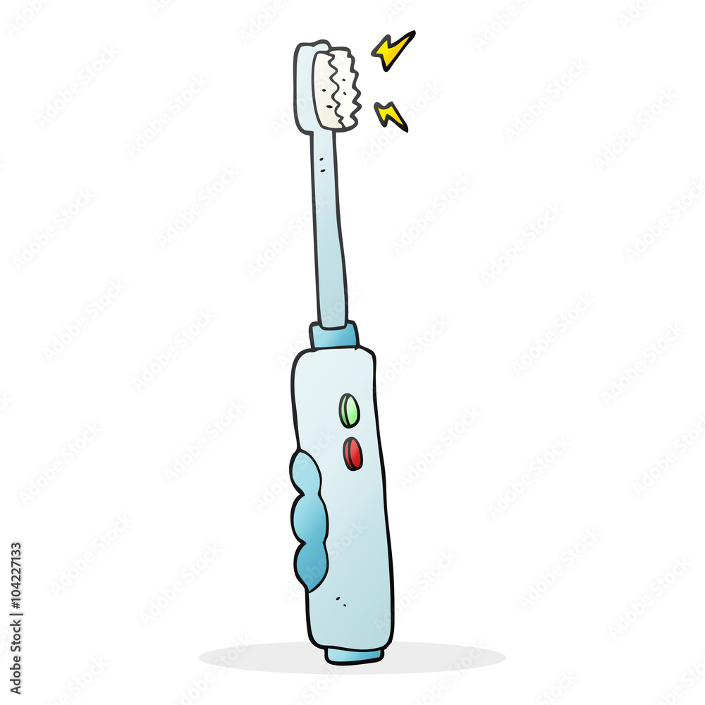 cartoon buzzing electric toothbrush Stock Vector | Adobe Stock