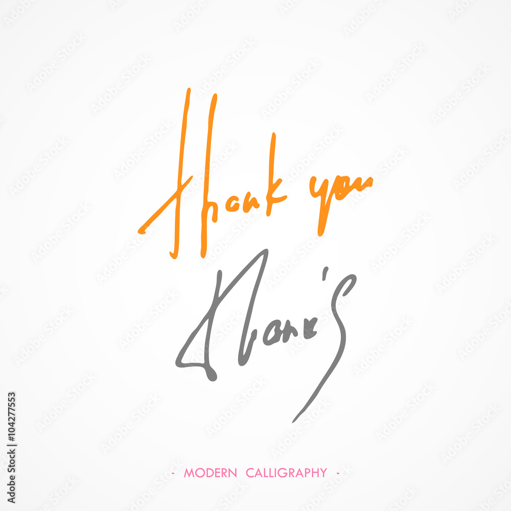 Thank You calligraphy. Vector illustration. Stock Vector | Adobe Stock