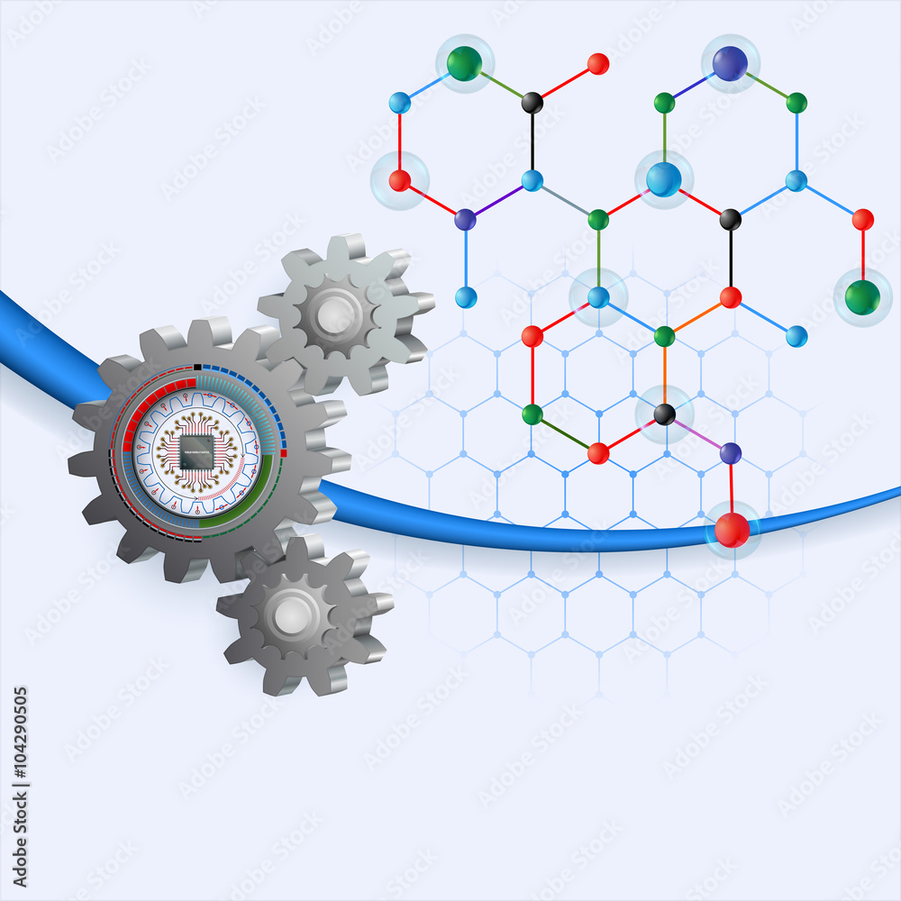 Abstract computer graphic forscience/industry with computer processor ...
