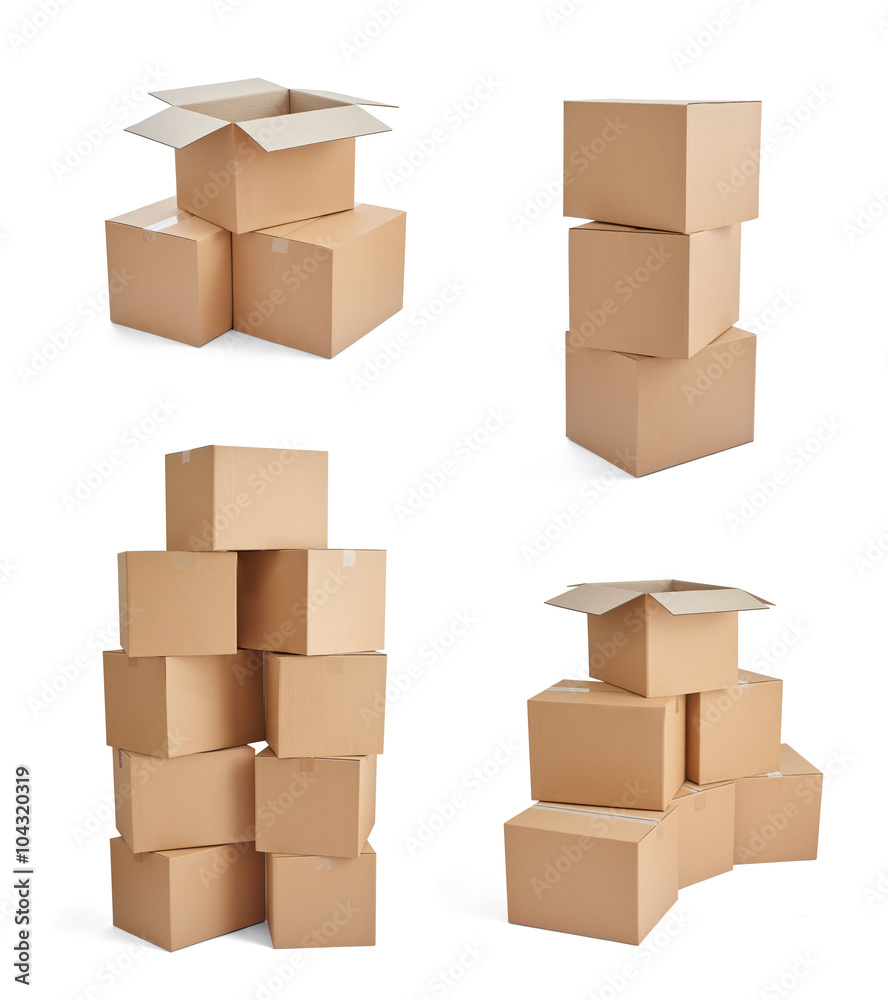 box package delivery cardboard carton stack Stock Photo | Adobe Stock