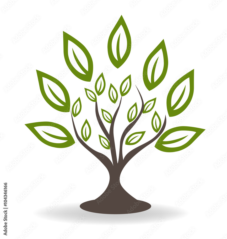 Logo green tree vector Stock Vector | Adobe Stock
