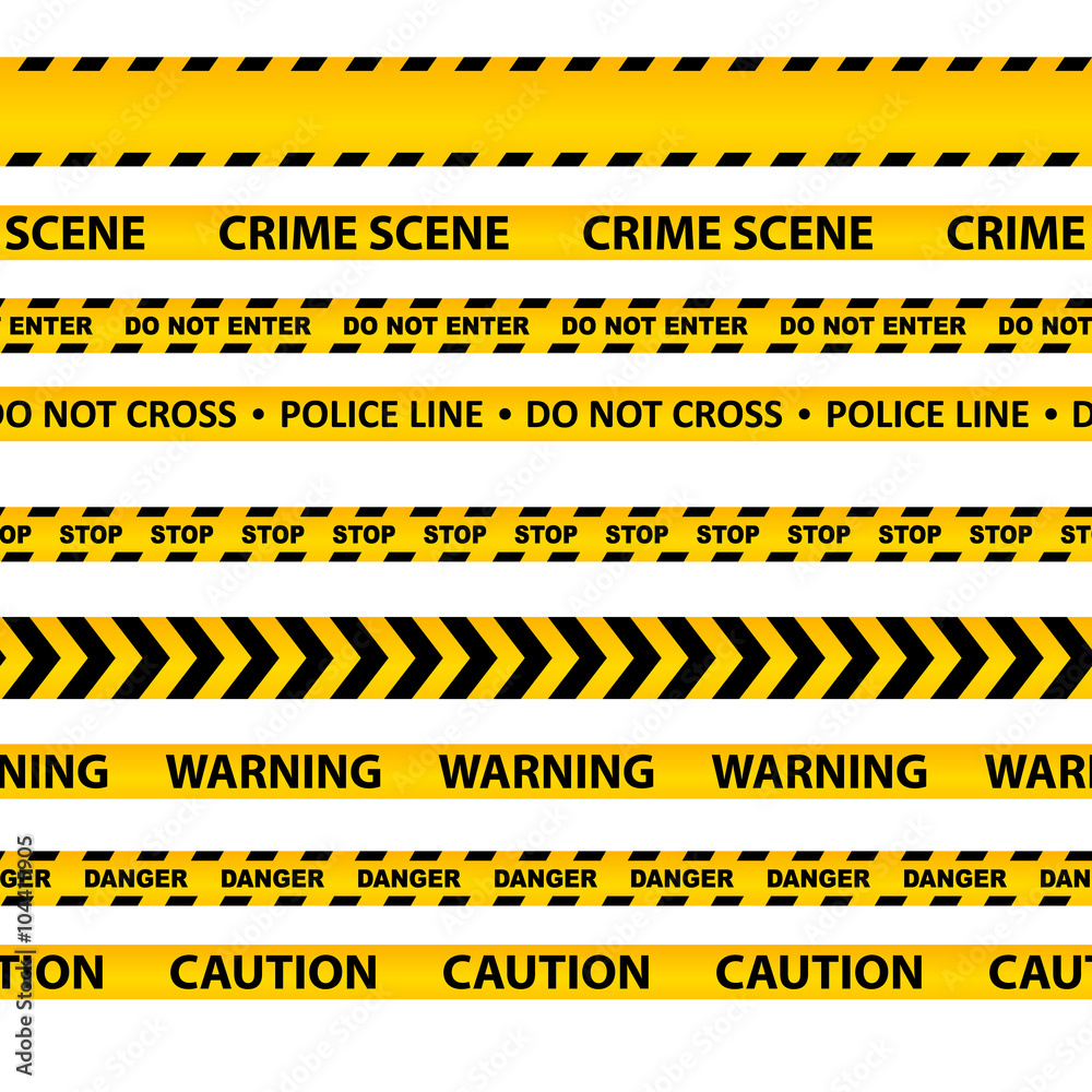 vector set of seamless caution tapes Stock Vector | Adobe Stock