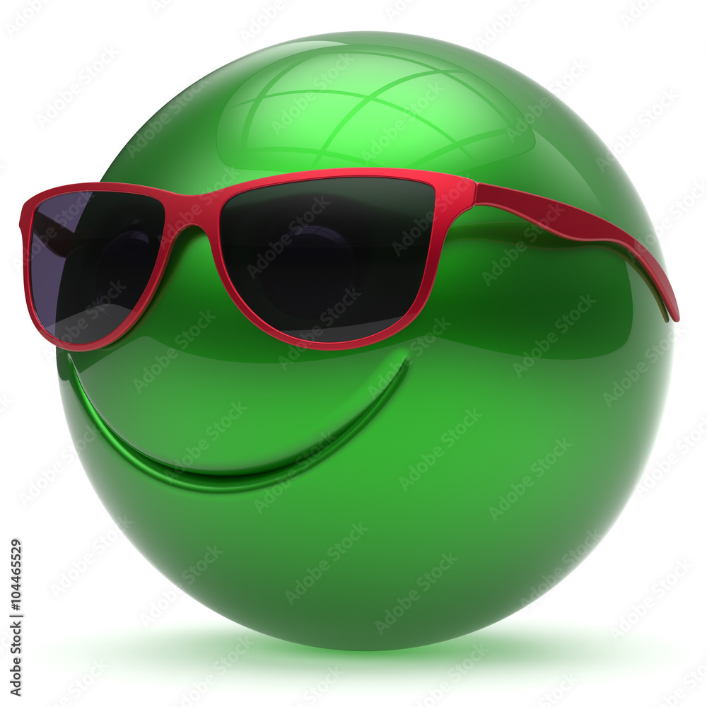 Smile face head ball cheerful sphere emoticon cartoon smiley 素材庫插圖 ...