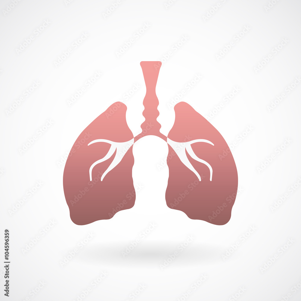 Lungs sign - hospital label - vector illustration Stock Vector | Adobe ...