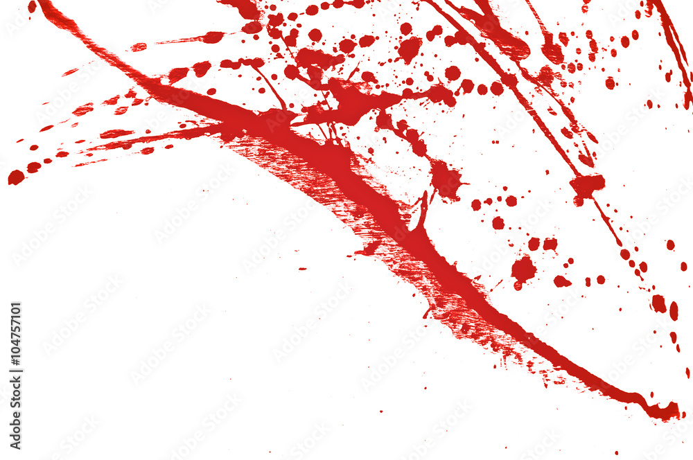 Blood splatter, red acrylic paint splash background texture grunge ...