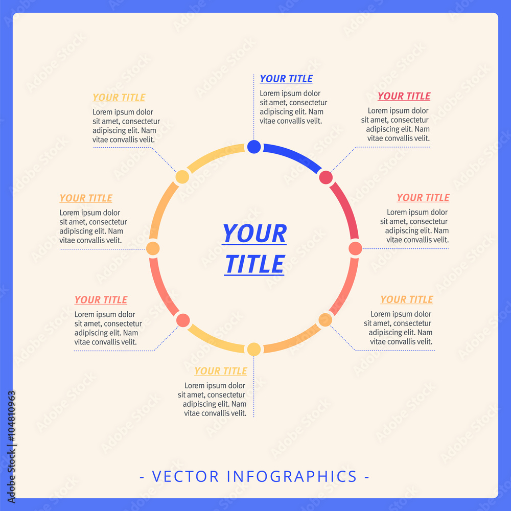Circle Process Chart Template Stock Vector | Adobe Stock