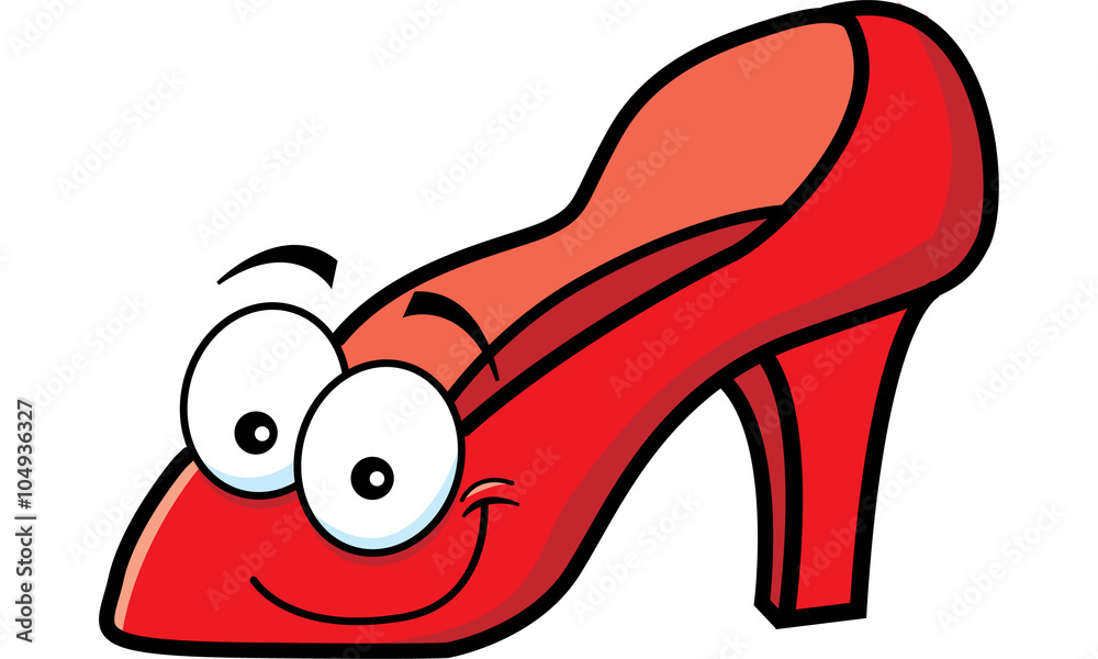 Cartoon illustration of a high heel shoe. Stock Vector | Adobe Stock