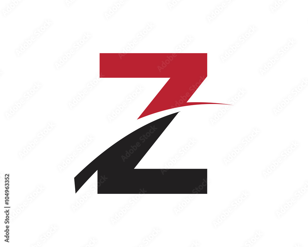 Z red letter swoosh logo Stock Vector | Adobe Stock