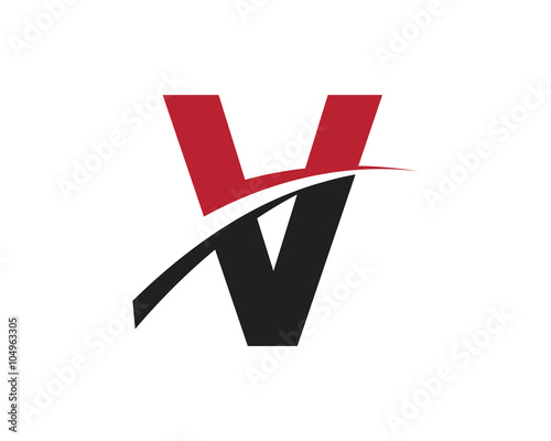 V red letter swoosh logo Stock Vector | Adobe Stock