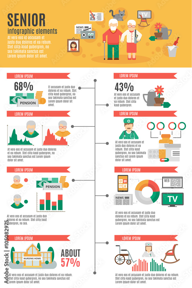 Infographic Senior Poster Stock Vector | Adobe Stock