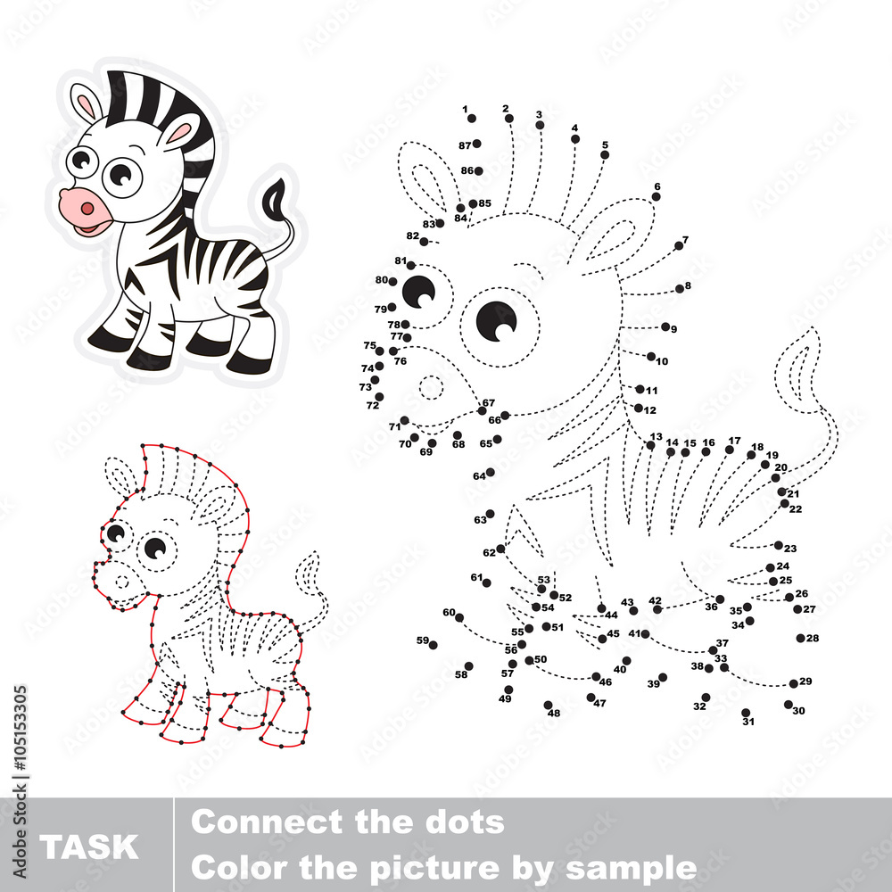 Zebra. Vector numbers game. Stock Illustration | Adobe Stock