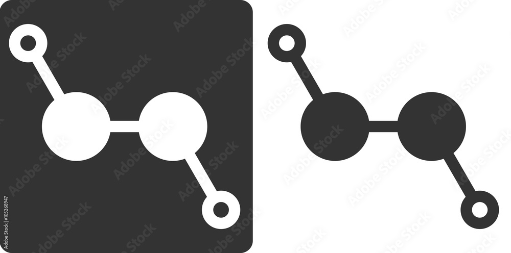 Stock-Vektorgrafik „Hydrogen peroxide (H2O2) molecule, flat icon style ...