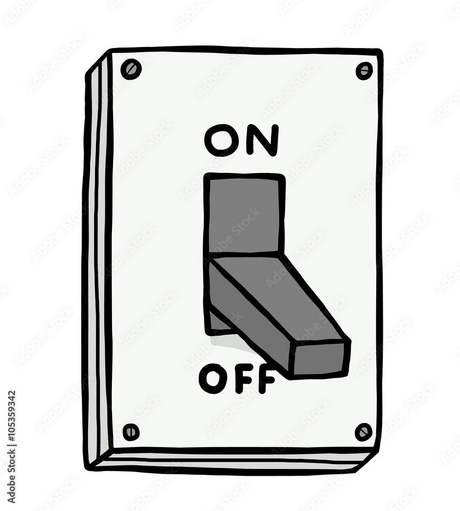 Off electric swith / cartoon vector and illustration, hand drawn style ...