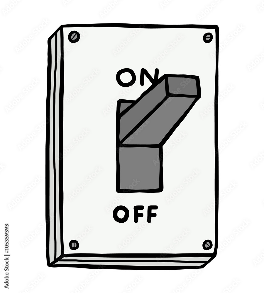 On electric switch / cartoon vector and illustration, hand drawn style ...