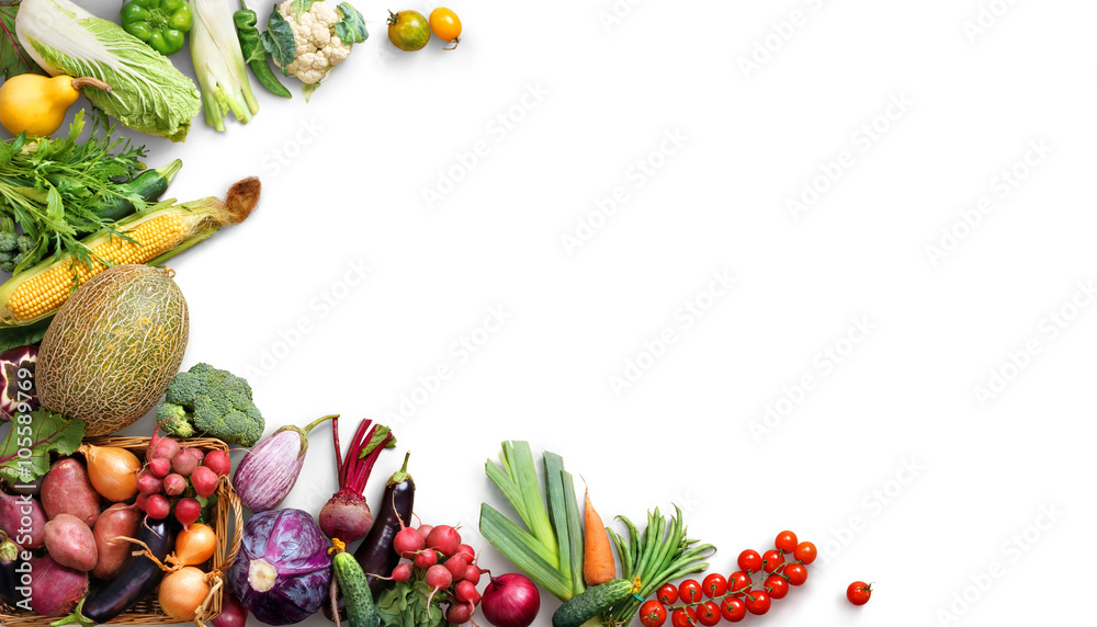 Organic food background. Food photography different fruits and ...