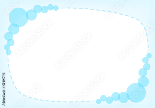 Blank Fresh Blue Circle Bubble and Dashed Line Border with Sweet Light ...