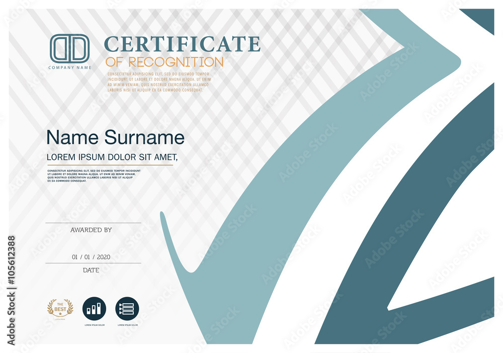 Certificate of achievement frame design template Stock Vector | Adobe Stock