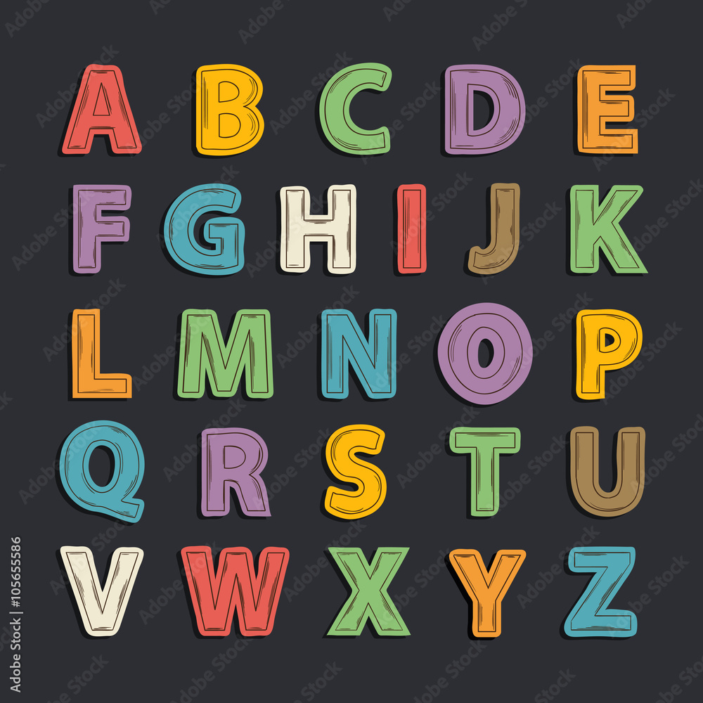 Alphabet doodle .Alphabet vector .Vector alphabet.Vector Alphabet ...