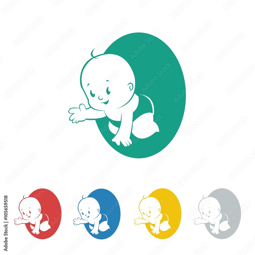 baby logo icon Vector Stock Vector | Adobe Stock