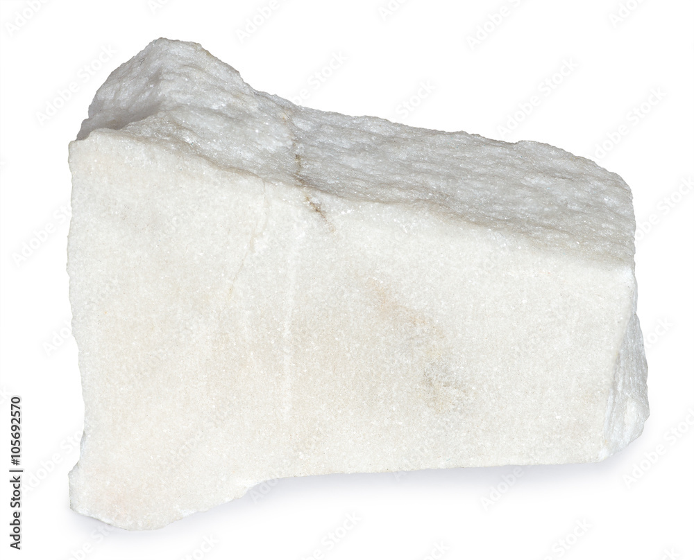 Mineral marble isolated on white background. Marble is a non-foliated ...