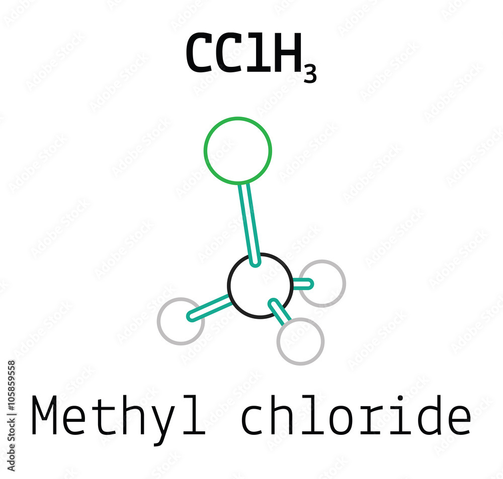 CClH3 methyl chloride molecule Stock Vector | Adobe Stock